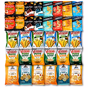 Chips Snack Pack | Popchips, Popcorners, Quaker, and Garden Veggie | 34 Packs | Niro Assortment