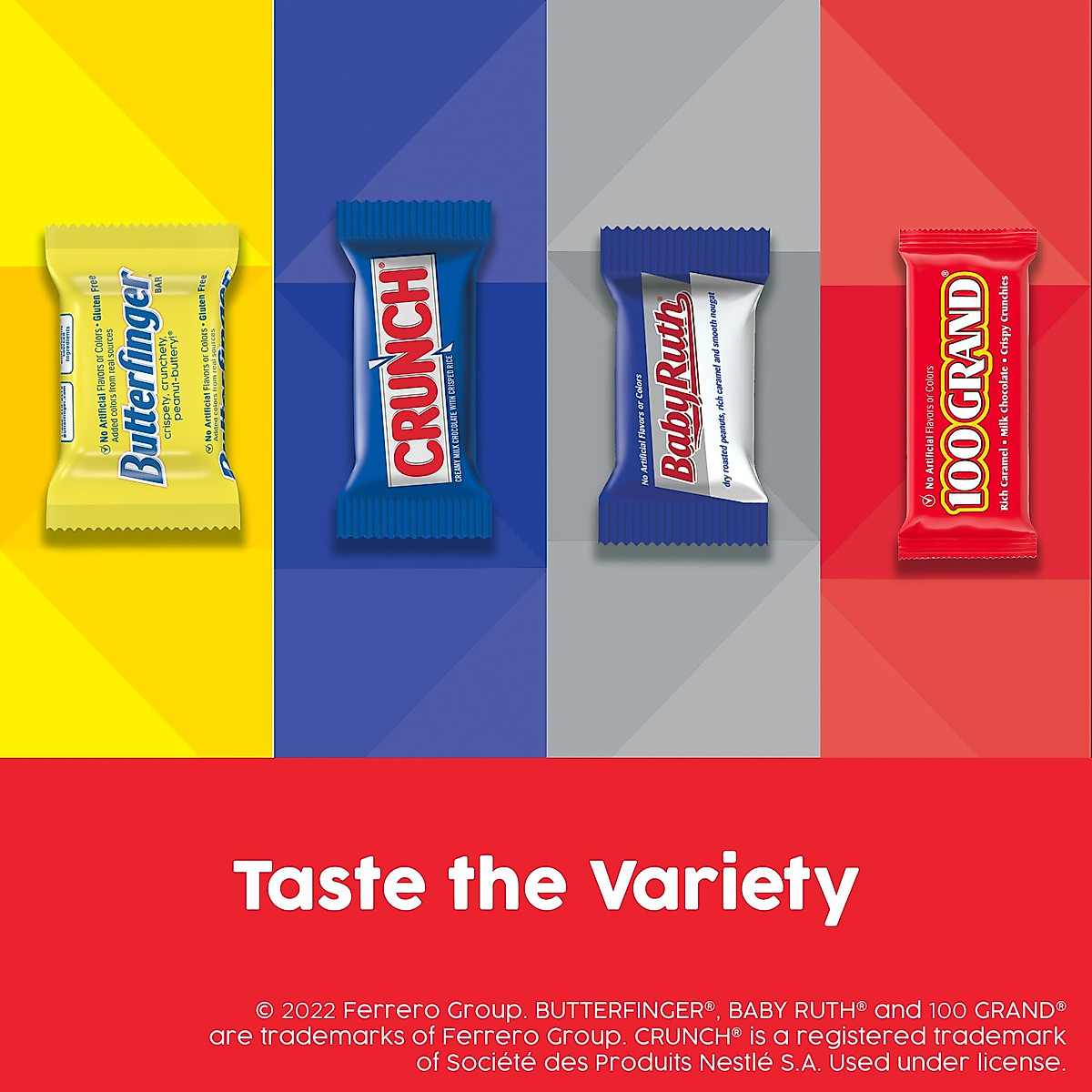 Butterfinger, CRUNCH, Baby Ruth and 100 Grand, Bulk 135 Pack, Assorted Minis Chocolate Candy Bars, 55.3 oz