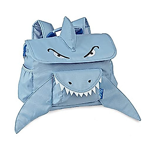 Bixbee Kids Backpack, Blue Shark Backpack for Boys & Girls, Water Resistant Backpack with Pockets, Durable Zippers & Easy Carry Design - Perfect Size Children's Bookbag for School.