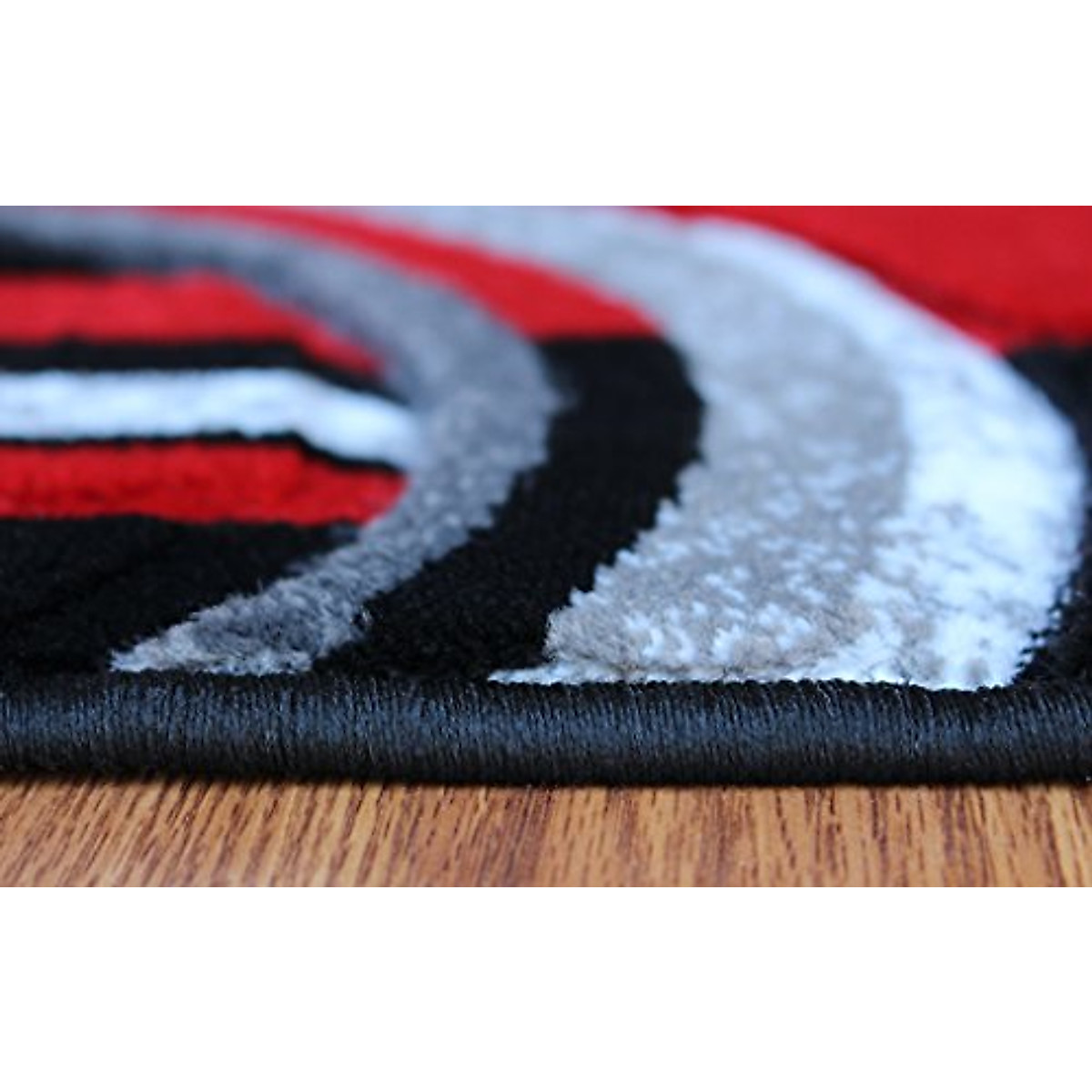 Masada Rugs, Sophia Collection Hand Carved Area Rug Modern Contemporary Red Grey White Black (2 Feet X 3 Feet 4 Inch) Mat