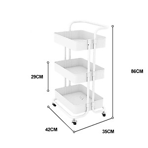 CXDTBH Kitchen Storage Rack Living Room Bathroom Office Rack Trolley Food Clothes Storage Box 3 Tiers (Color : E, Size : 86cm*42cm)