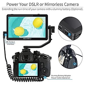FEELWORLD F6 Plus 6 inch DSLR Camera Field Touch Screen Monitor with HDR 3D Lut Small Full HD 1920x1080 IPS Video Peaking Focus Assist 4K HDMI 8.4V DC Input Output Include Tilt Arm