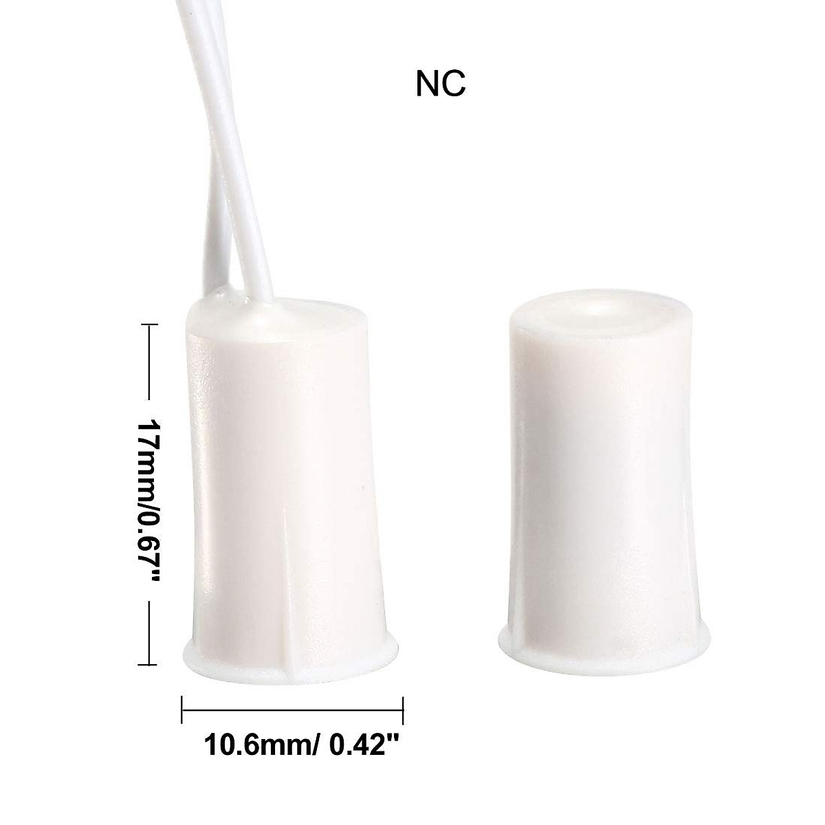 uxcell N.C. Recessed Wired Security Window Door Contact Sensor Alarm Magnetic Reed Switch White RC-33 10pcs
