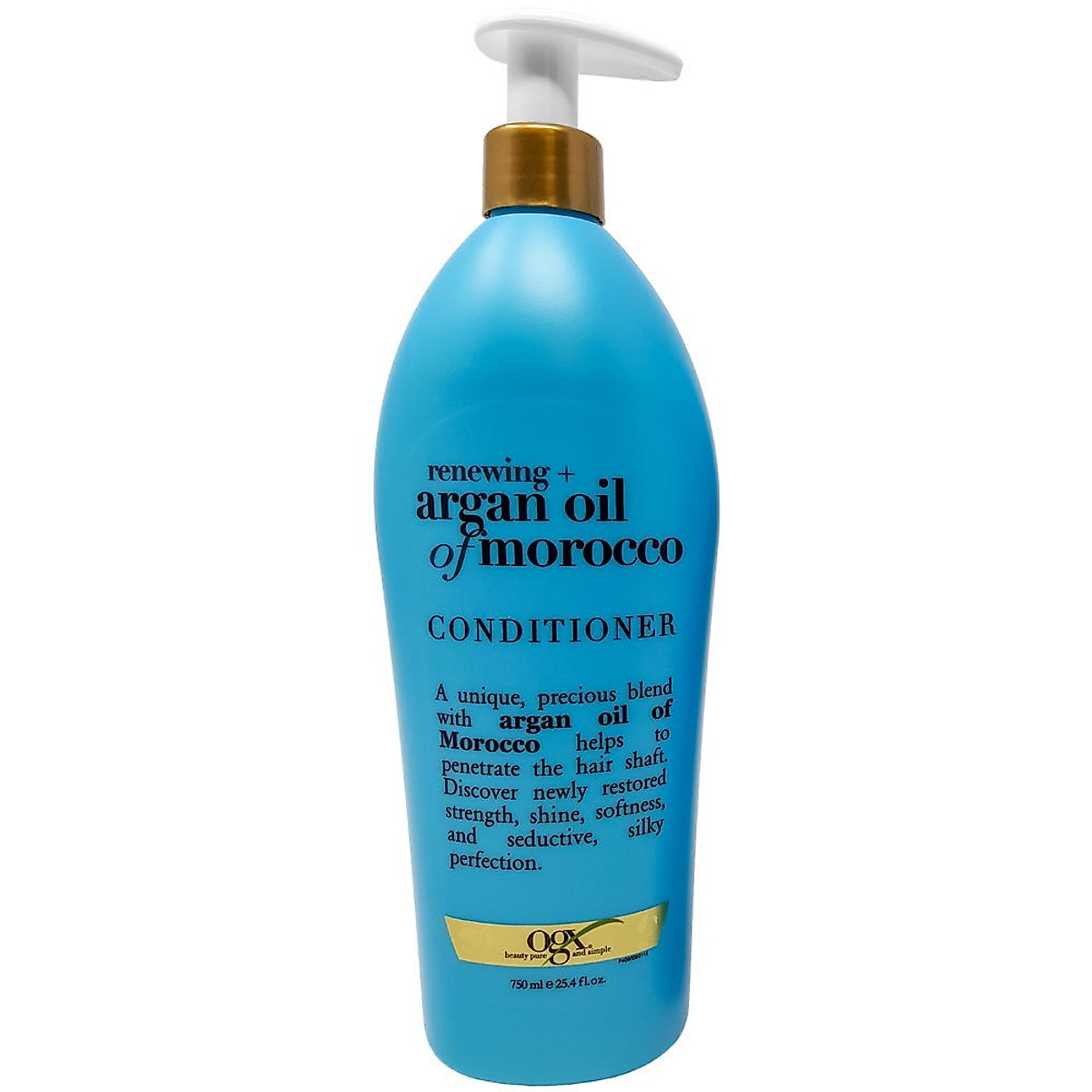OGX Renewing Moroccan Argan Oil Shampoo and Conditioner Pump Bottle Salon Size Set (2 x 25.4 Oz)