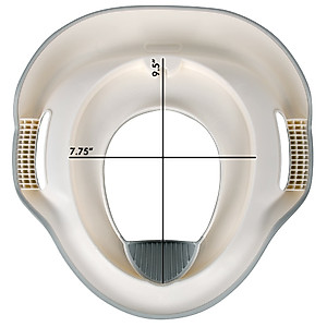 The First Years Soft Grip Potty Training Toilet Seat - Attachable Toddler Potty Training Seat for Adult Size Toilet - Gray
