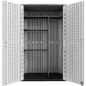 ADDOK Metal Shelve Laminate kit,Vertical Outdoor Storage Cabinet Specialized,68” x 46” x 15”(Black)