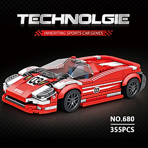 MISINI 680 Speed Racing Car Building Blocks Set, MOC Sports Car Building Kit, Cool Toy for Kids，Boys, and Girls Ages 6+, Gifts Building Blocks Set Car(355 Pcs)