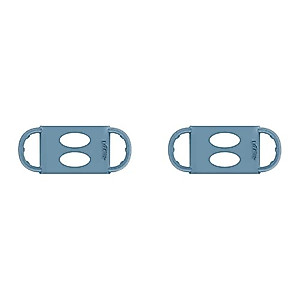 Dr. Brown's Milestones 100% Silicone Baby Bottle Handles, Wide-Neck, Removable Easy-Grip Transitional Sippy Cup Handles, Light Blue, 4m+, 2 Pack