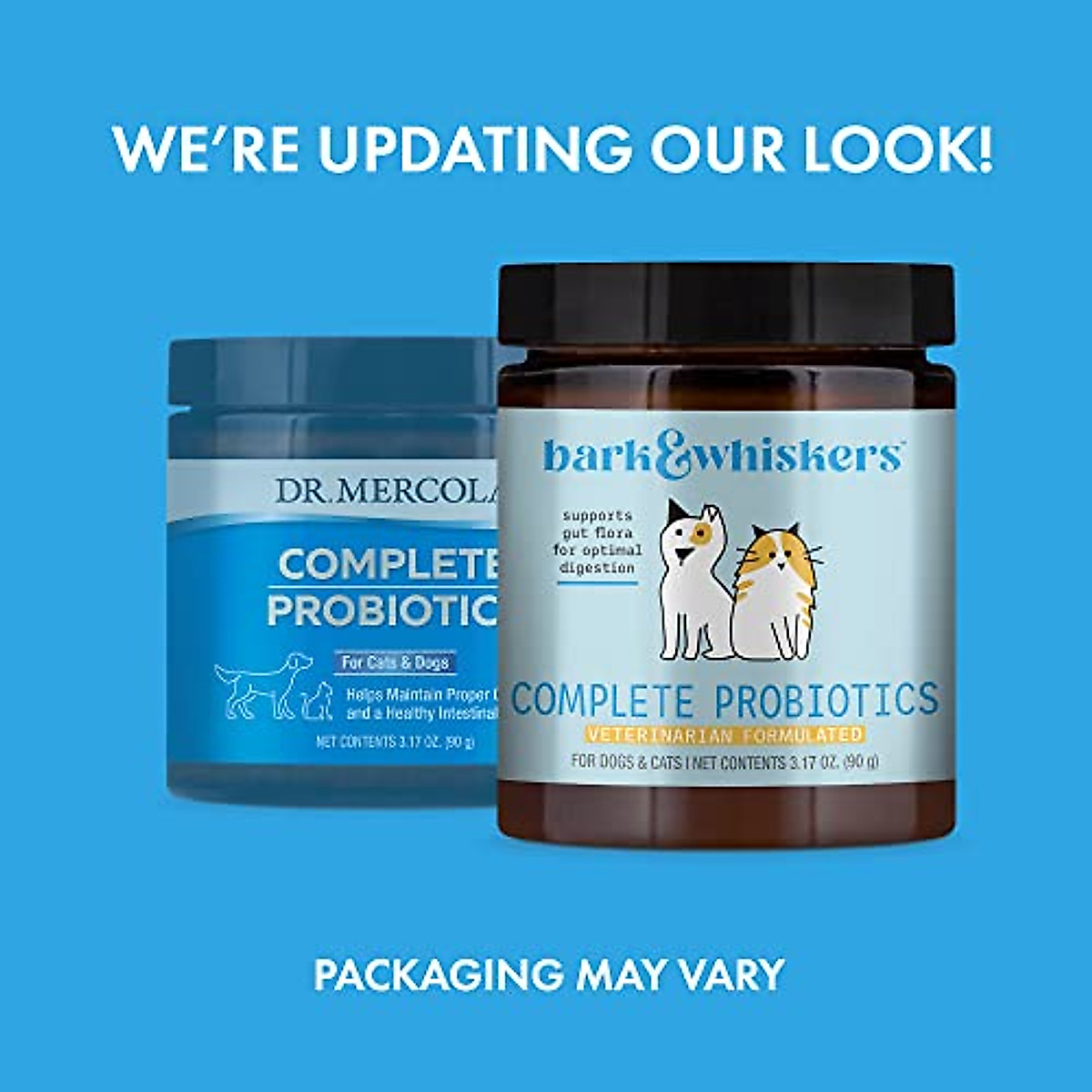 Dr. Mercola, Bark & Whiskers, Complete Probiotics, for Cats and Dogs, 3.17 oz (90 g), Supports Immune Function, Digestive Support, Non GMO, Soy Free, Gluten Free