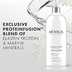 Nexxus Clean and Pure Clarifying Shampoo and Conditioner With ProteinFusion, 2-Pack for Nourished Hair Paraben Free Salon Shampoo 33.8 oz