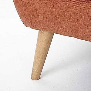 Christopher Knight Home Bernice Mid-Century Modern Tufted Fabric Sofa, Burnt Orange / Natural