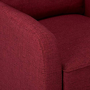 GDFStudio Christopher Knight Home Nievis Tufted Fabric Recliner, Deep Red / Dark Brown