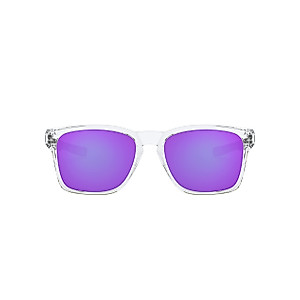 Oakley Men's OO9272 Catalyst Rectangular Sunglasses, Polished Clear/Violet Iridium, 55 mm