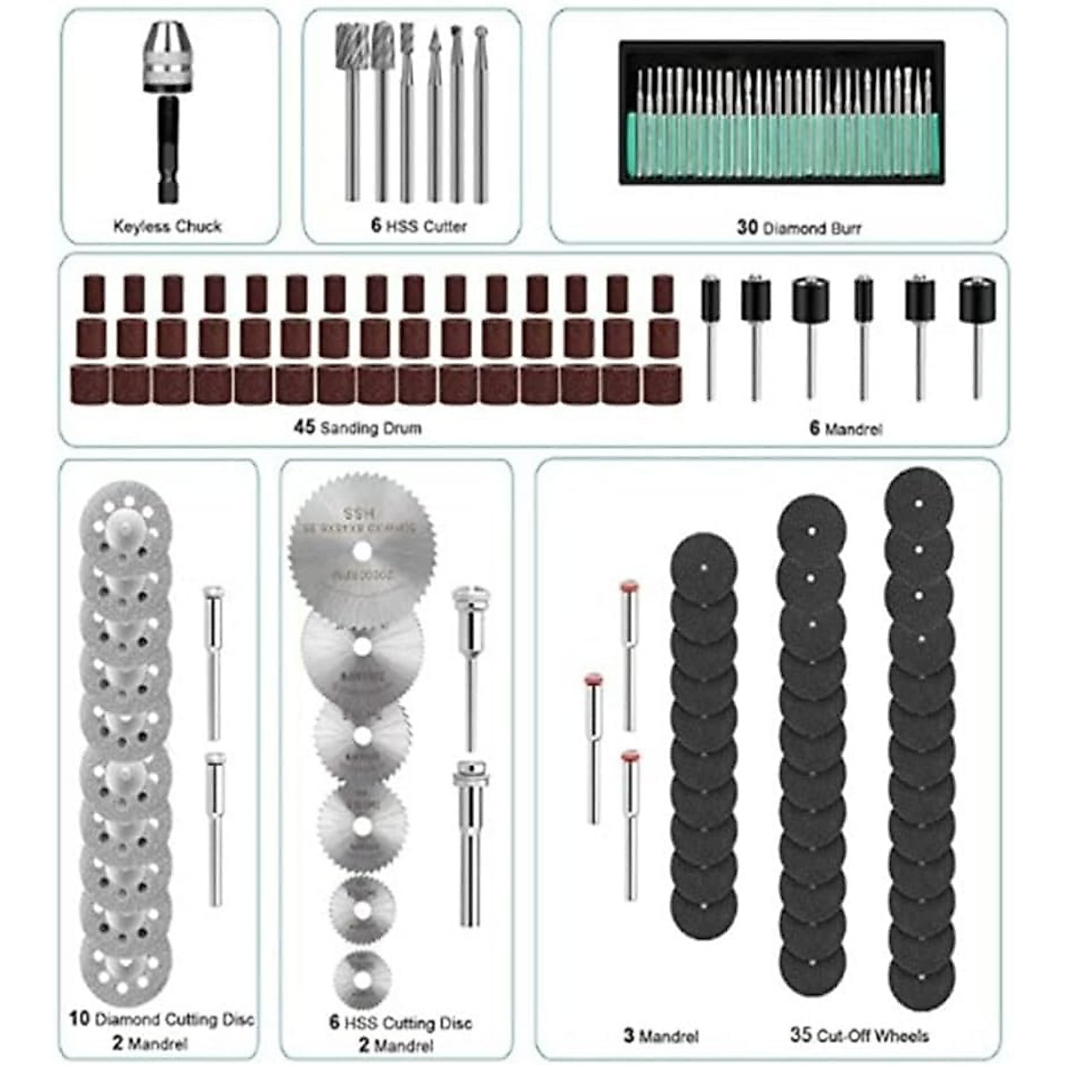 146 Pcs Universal Rotary Tool Kit Electric Grinder Sander Polisher Drill Accessories Tool Set Combination