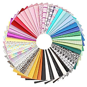 ZAIONE Random Faux Leather Sheets: Glitter Plaid Print Leather 20Pcs 8X12 Inch Grain Texture Embossed Colors Pattern Leather for Earrings Crafts