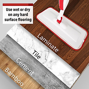 Mops for Floor Cleaning Wet Spray Mop with 14 oz Refillable Bottle and 2 Washable Microfiber Pads Home or Commercial Use Dry Wet Flat Mop for Hardwood Laminate Wood Ceramic