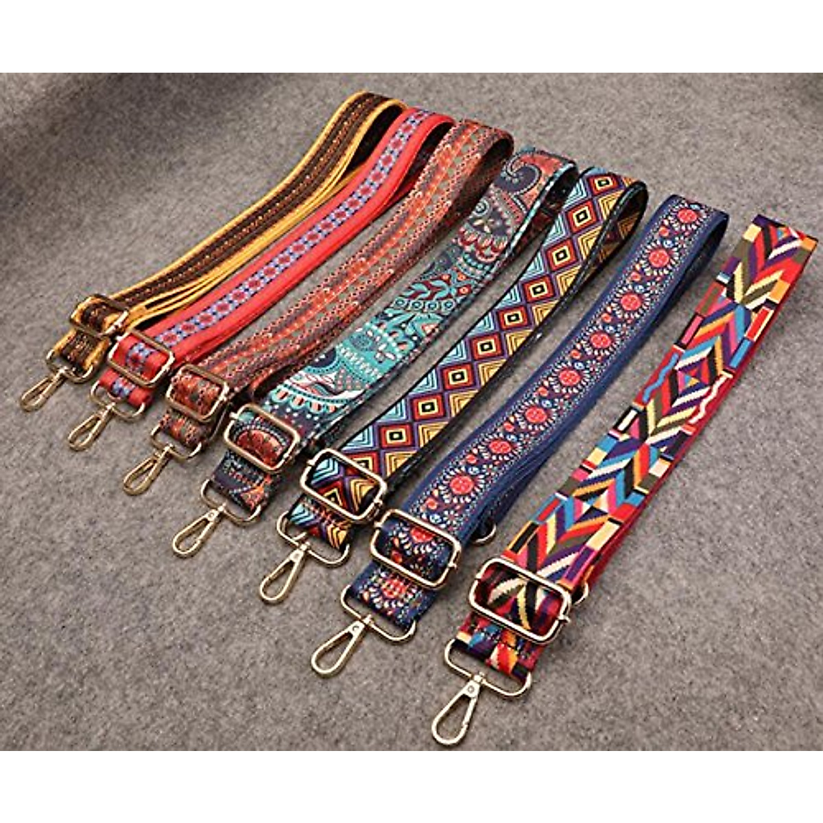 Purse Strap Replacement Guitar Style Multicolor Canvas Crossbody Strap for Handbags (37#)