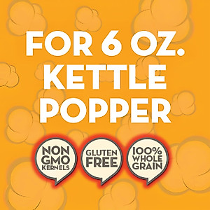 JOLLY TIME All in One Popcorn Kit, Portion Packets with Kernels, Oil and Salt for Movie Theater or Air Popper Machines (24 pack, 6oz Kettle)