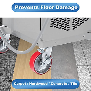 Nefish 6 Inch Industrial Casters Set of 4 Heavy Duty No Noise Polyurethane Wheel on Steel Hub, Workbench Casters with Brakes 4800 Lbs, Plate Swivel Casters for Toolbox Workbench (4 Swivel & Brakes)