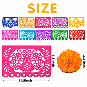 Funnlot Day Of The Dead Decorations Mexican Party Banners Marigold Flowers Ofrendas Dia De Los Muertos Day of The Dead Altar Decorations for Mexican Themed Party Decorations