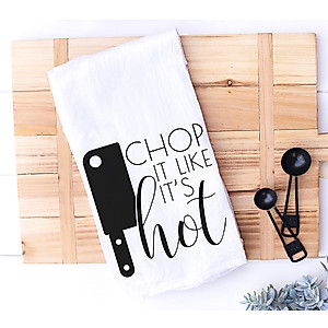 Handmade Funny Kitchen Towel Set -Hand Towels for Baker and Chef - Chop It Like It's Hot/Watch Me Whip - Housewarming Christmas Mother's Day Birthday Gift (Chop it like it's Hot & Watch me Whip)