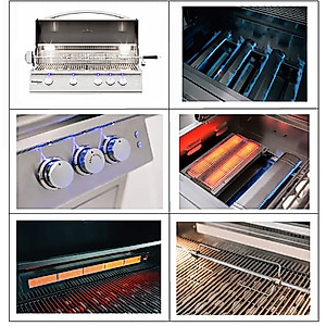 AMS Fireplace Package of Sizzler 32 Built-in Grill (Natural Gas), Pro Double Side Burner Gas),33 3-Drawer & Access Door Combo, 20 Vented Liquid Propane Tank Or Trash Drawer and FREE Cover