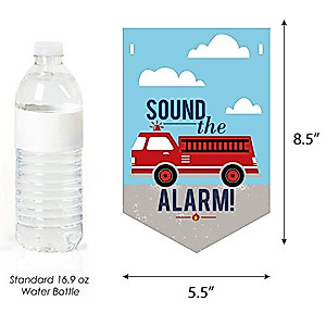 Big Dot of Happiness Fired Up Fire Truck - Firefighter Firetruck Baby Shower Bunting Banner - Party Decorations - Welcome Baby