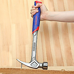 WORKPRO Claw Hammer, 20 Oz, One-piece Forged Framing Hammer with Magnetic Nail Holder, Nailing Hammer, Air Cushion Handle for Antivibration
