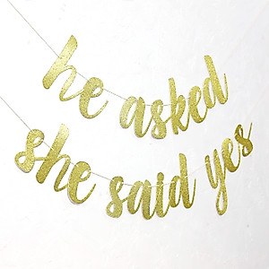 He Asked She Said Yes Bannner - She Said Yes Bannner,bridal Shower Party Decorations Banners,engagement Banner,bridal Party Banner,wedding Engagement Banner