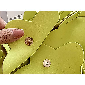 QZUnique Flower Style Underarm Bag PU Leather Totes Handbag Fashion Shoulder Bags for Women - Yellow