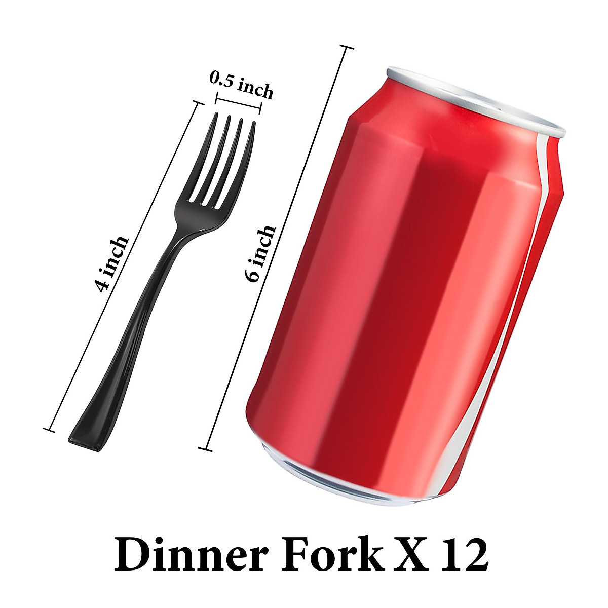 WDF 300 Pieces Black Plastic Mini Forks-4inches Black Plastic Forks-Heavy Duty Plastic Tasting Forks-Perfect for Small Appetizers and Desserts