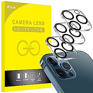 JETech Camera Lens Protector for iPhone 12 Pro 6.1-Inch, 9H Tempered Glass, HD Clear, Anti-Scratch, Case Friendly, Does Not Affect Night Shots, 3-Pack