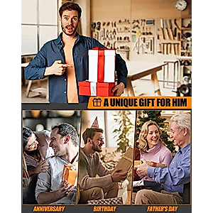 Christmas Gifts for Men Dad Husband Him from Daughter Wife Son Kids, Cool Gadgets for Men Gifts - Universal Socket/Magnetic Pickup Tool with LED/Magnetic Wristband/LED Flashlight Gloves