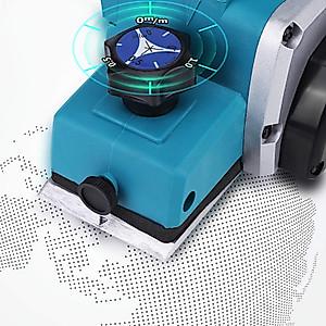 Electric Wood Planer Hand Held, 3-1/4-inch 600W 6-Amp 13000-16000Rpm Powerful Portable Woodworking Electric Planer with Adjustable Cut Depth for Wood