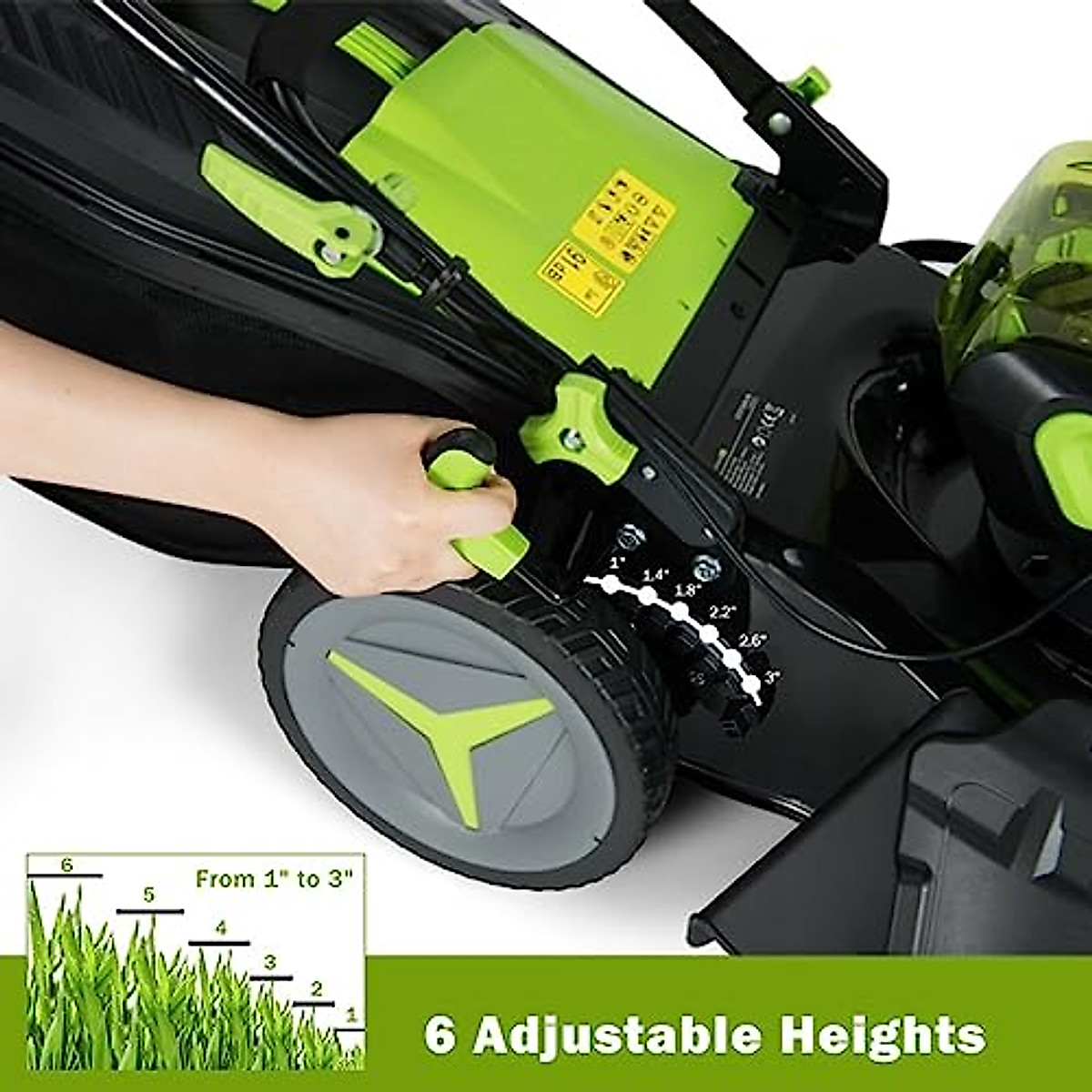 Lawn Mowers Battery Powered, 40V 18 Inch Brushless Cordless Push Lawn Mower 4.0Ah Batteries and 2 Chargers