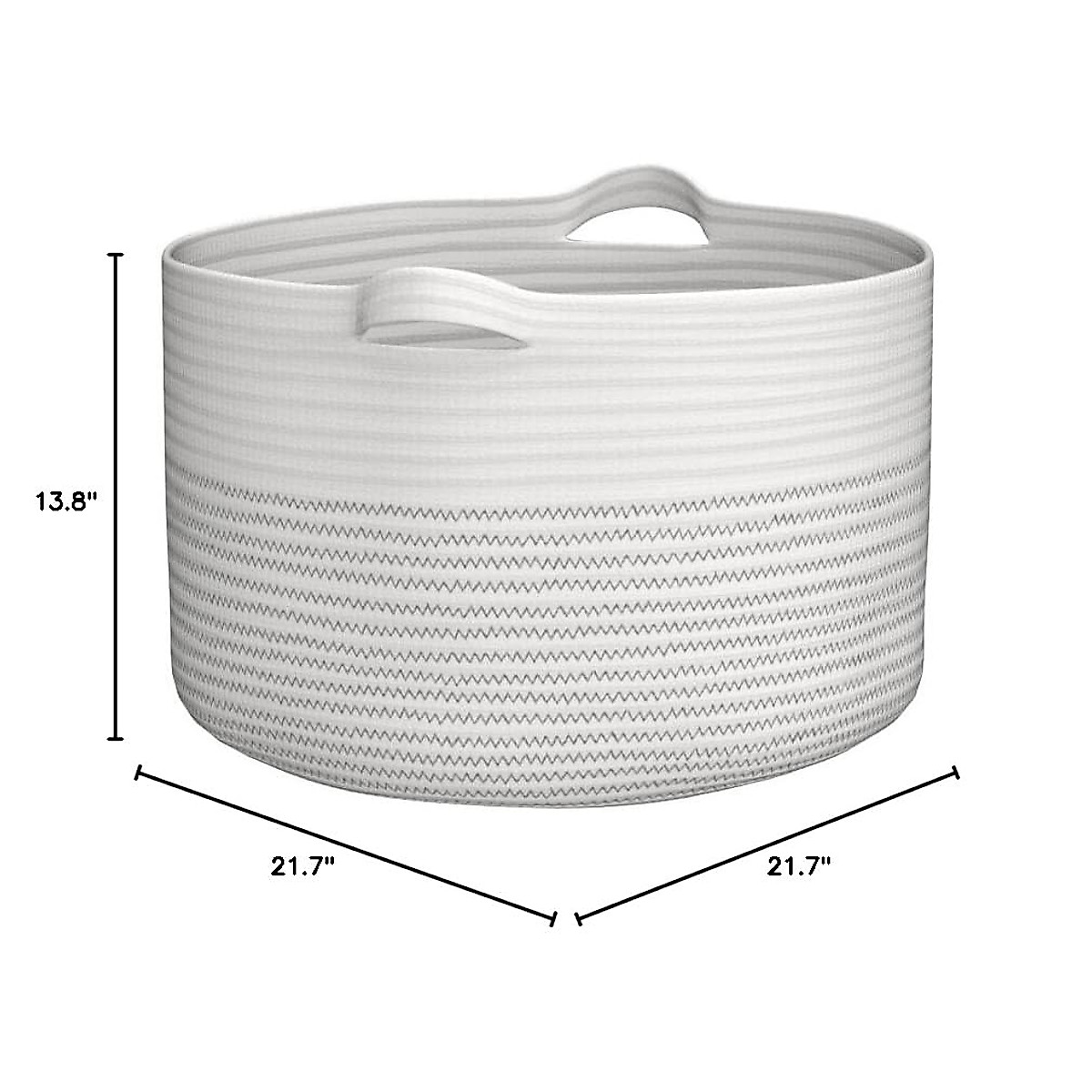 Little Hippo Baskets XXXL Large Cotton Rope Basket 22"x22"x14" Storage Basket, Woven Basket, Large Basket, Blanket Basket Living Room, Toy Basket, Baskets for Organizing, Kids Toy Storage Organizer