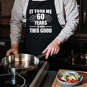 Jpayxese 60th Birthday Gifts for Women Men, 60th Birthday Decorations for Men, Mens Aprons for Grilling Cooking BBQ Kitchen, 60 Year Old Gifts for Women Dad Mom Chef