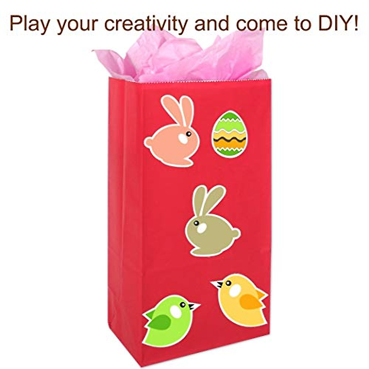 KEYYOOMY 50 CT Red Paper Party Favor Bags Biodegradable Kraft Paper Bags Paper Lunch Bags