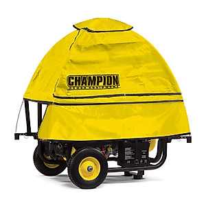 Champion Storm Shield Severe Weather Portable Generator Cover & 48034 25 ft. 30A 125V Generator Power 3750 Watts (L5-30P to Three 5-15R) Extension Cord, Yellow
