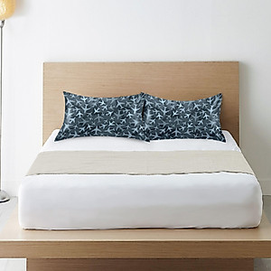 Airplanes Blue Camouflage Pillow Covers Silk Pillowcase for Hair and Skin Soft Breathable Smooth Cooling Satin Pillowcase Standard Size Pillow Case for Bedroom Bed Women Boys Girls (20x30 Inch)