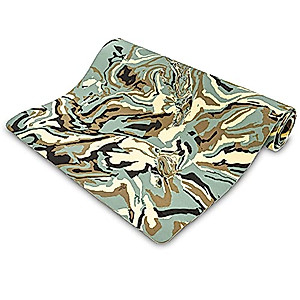 Victor Fitness Green Camouflage Eco-Friendly Yoga Mat - Premium TPE Material, Non-Slip Texture, Lightweight & Durable - Ideal for Hot Yoga, Pilates, and Bikram - Includes Carrying Strap