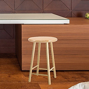 LIFKOME Wood Stool Replacement Seats Wood Round Stool Top Part for Farmhouse Kitchen Stool Bar Stools