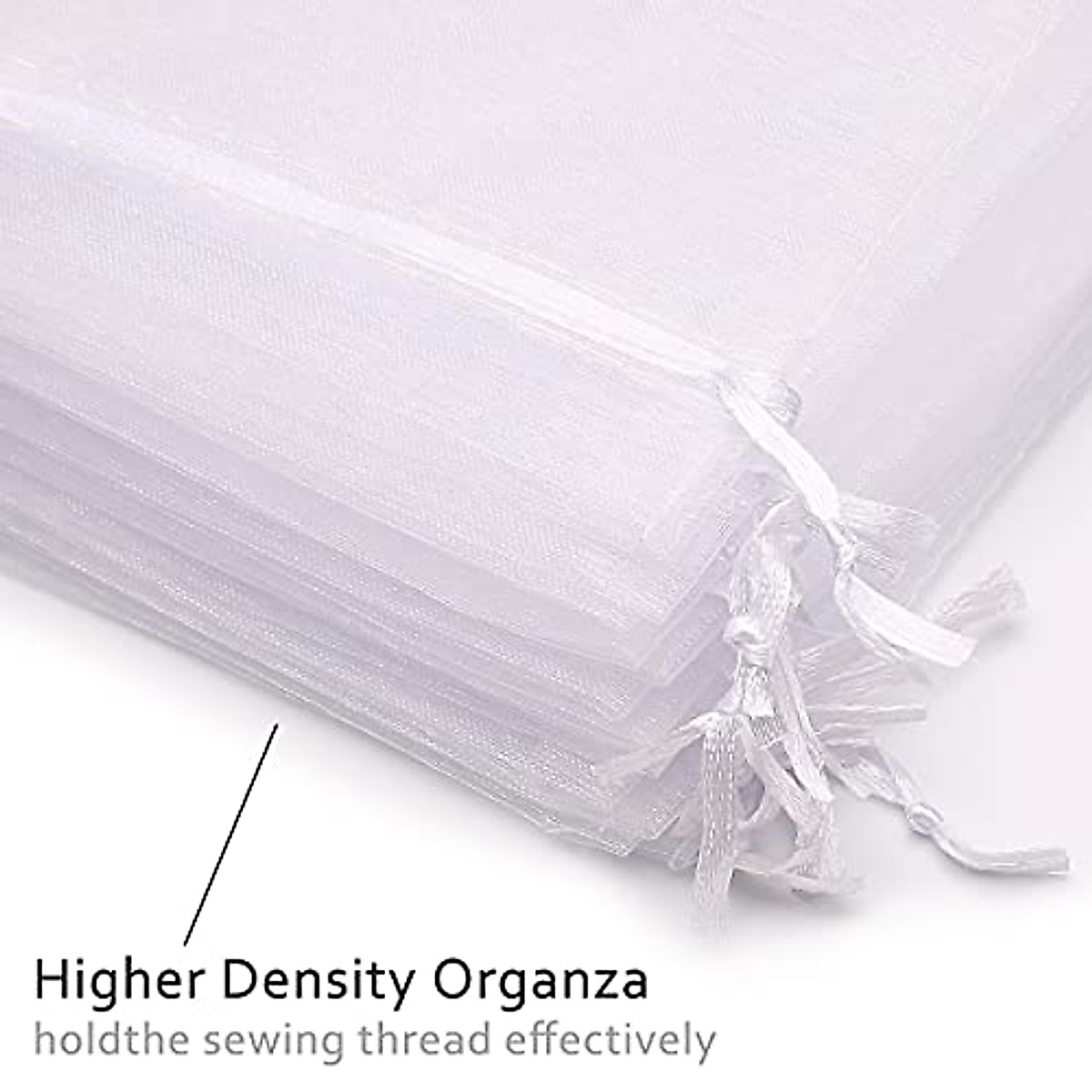 Akstore 50Pcs 3.15"x4"(8x10cm) Sheer Drawstring Organza Jewelry Pouches Wedding Party Christmas Favor Gift Bags (White, 3.15x4)