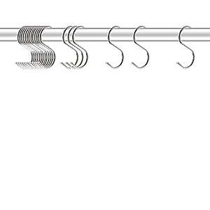 WHYHKJ 30pcs 2 Inch Silver S Shape Hooks Heavy-Duty Hanging Hooks Pot Pan Hanger Clothes Storage Rack Tool Kitchen Tools