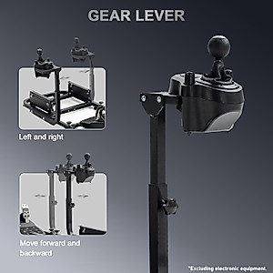 Marada Adjustable Racing Simulator Cockpit with Comfort Racing Seat Fit for Logitech/Thrustmaster G25 G27,G29 G920 G923 T80 T300RS TX F458 T500RS, Race Driving Sim Stand No Steering Wheel/Pedal