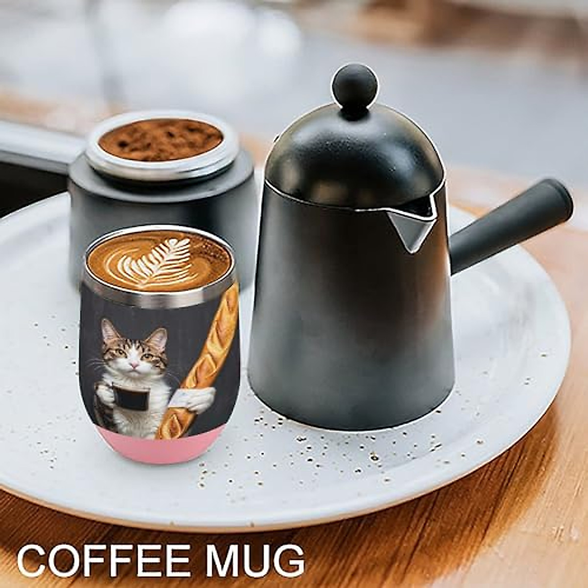 OPTKSNCU 304 Stainless Steel Insulated Cup with Lid, Cat Holding Something Print Durable, And Easy to Clean – Ideal for Home, Office, And Gift Giving