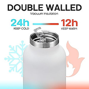 Venture Pal 17 oz Vacuum Insulated Water Bottle - Stainless Steel Thermo Jug with Straw Lid & Portable Carrying Handle - Leak Proof Water Jug for Men and Women