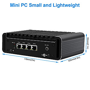 Kikusenko Firewall Micro Appliance, Mini PC Celeron J4125 Quad Core, 4 lntel i226-V 2.5G Nics Ports, AES-NI, Barebone, Soft Router, VPN, 8GB RAM 128GB SSD