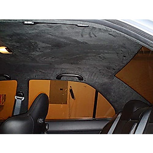 Suede Headliner Fabric with 1/9"(3mm) Foam Backing 60" W×54" L Suede Material Car Roof Headliner Fabric for Automotive Boat Home Ceiling Interior Replacement Repair - Black