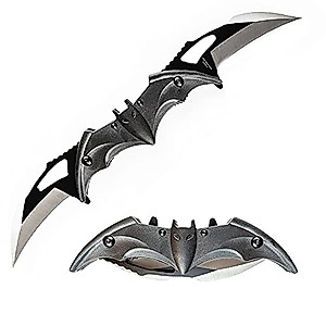 Spring Assisted Open Folding Double Blade Dual Twin 3 Colors Pocket Knife Tactical Belt Clip Black Gold Rainbow Knives Great Gift (Black)